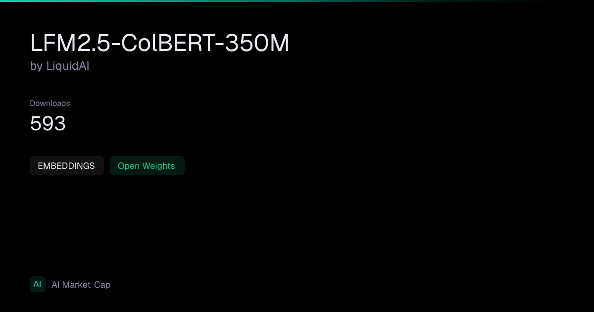 LFM2.5-ColBERT-350M by LiquidAI | AI Market Cap